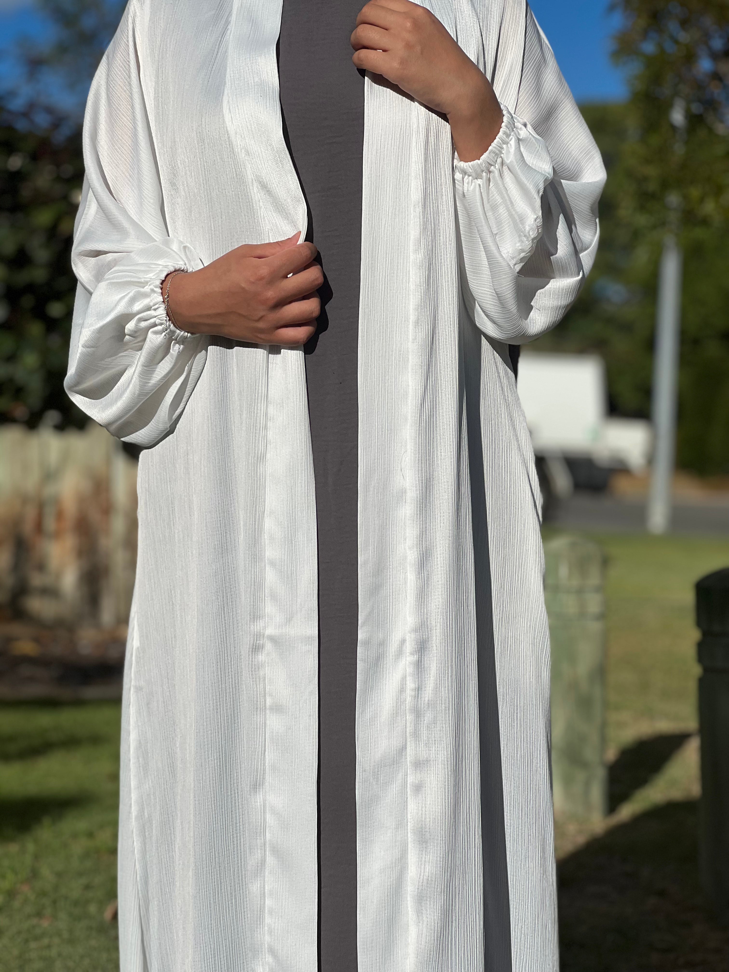 Silky Open Abaya | Ivory – Ibaadah.co